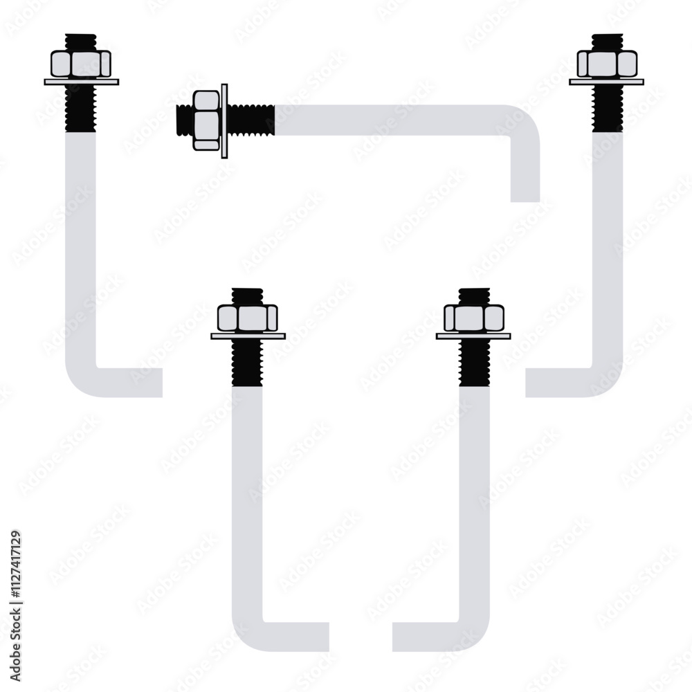 l shaped anchor bolt vector. L-shaped anchor bolt vector showing ...