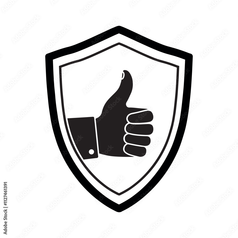 Reliability icons. Black and White Vector Icons of Thumbs Up and ...