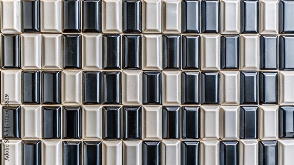Foto de Stock Ceramic tile black and white square rectangular vertical ...