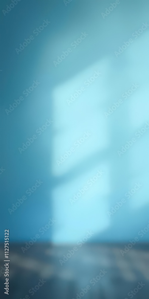 Blurry soft blue studio and wall background with gentle abstract light ...