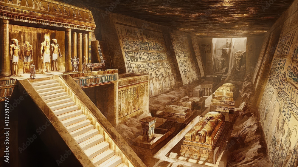 Ancient Egypt time line vector cartoon infographics. Cross section ...