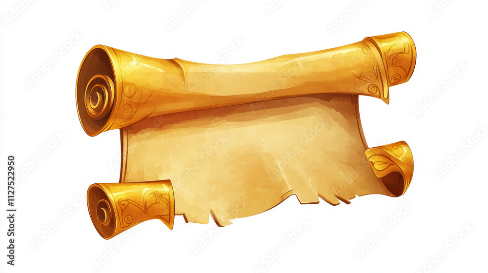 Ancient parchment torah scroll set cartoon vector illustration ...