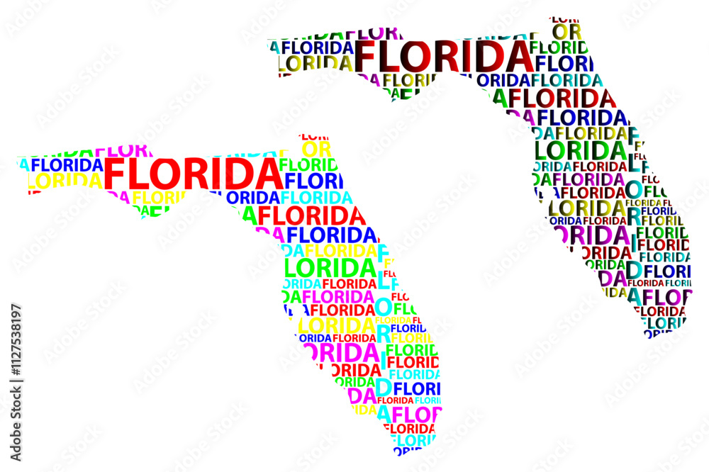 Sketch Florida (United States of America, The Sunshine State) letter ...