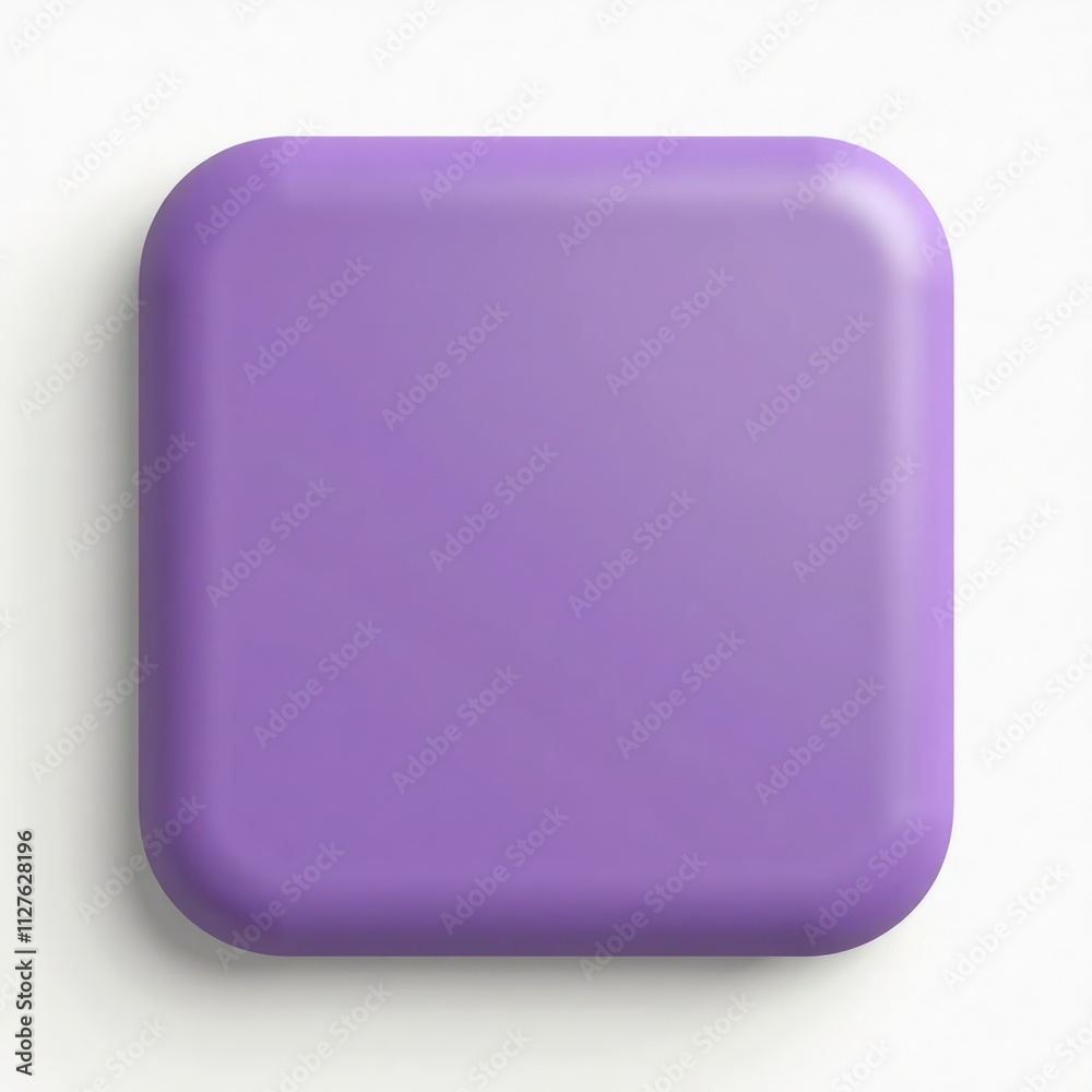 Violet square button with round corners. Modern app icon design. Blank ...