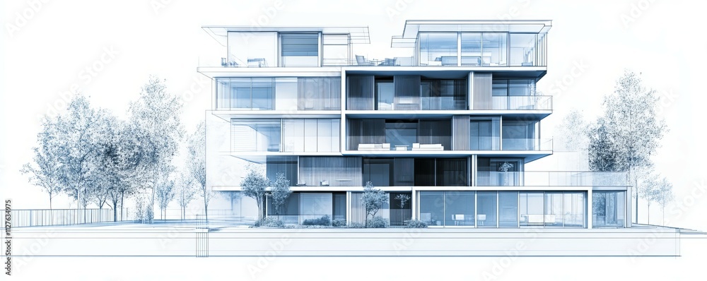 Charming home clipart architectural blueprint design, detailed cross ...