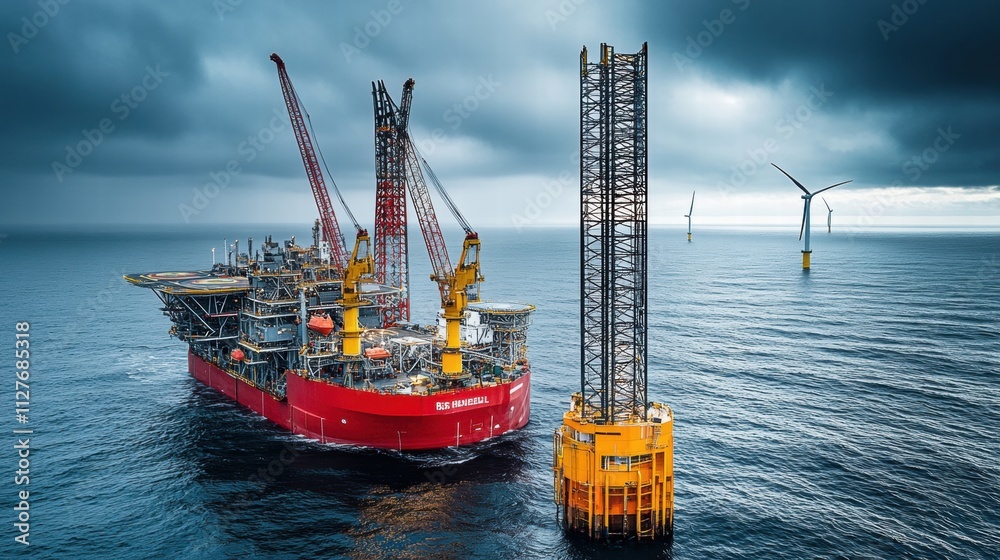 Offshore Wind Farm Construction Heavy-Lift Vessel and Substructure ...