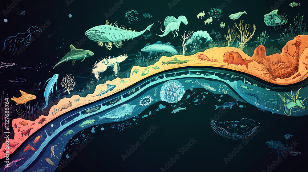 Illustration Stock Geological time scale flow chart. precambrian time ...