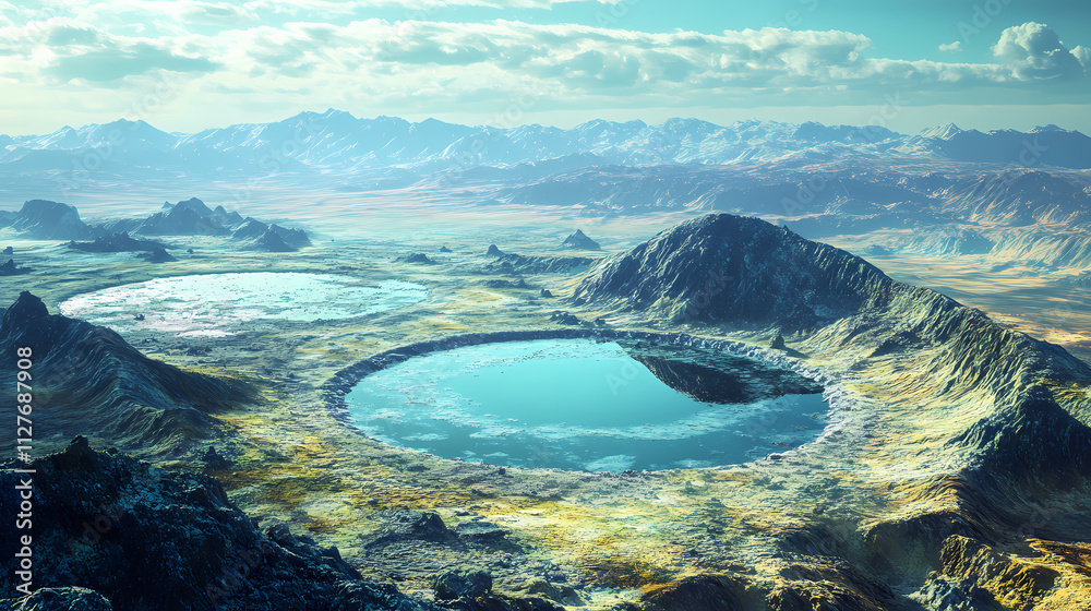 Archaean earth. illustration of the earth as it may have been in the archaean eon to billion ...