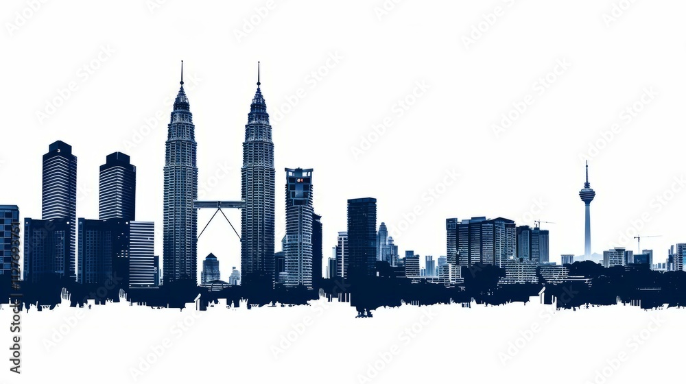 Kuala Lumpur skyline with iconic Petronas Towers and modern buildings ...
