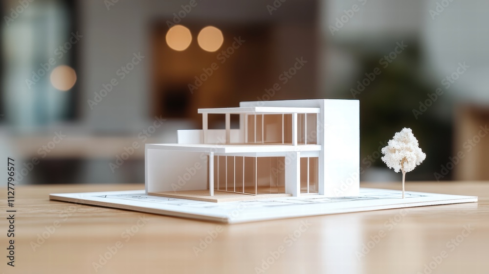 Architectural model of a modern house design Stock Photo | Adobe Stock