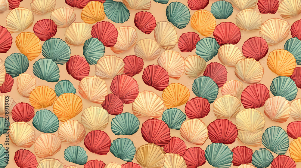 Seashell sea shell seashells shells sand sandy beach colorful seamless ...