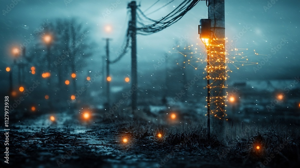 Photograph of an early warning siren pole situated in a rural landscape ...