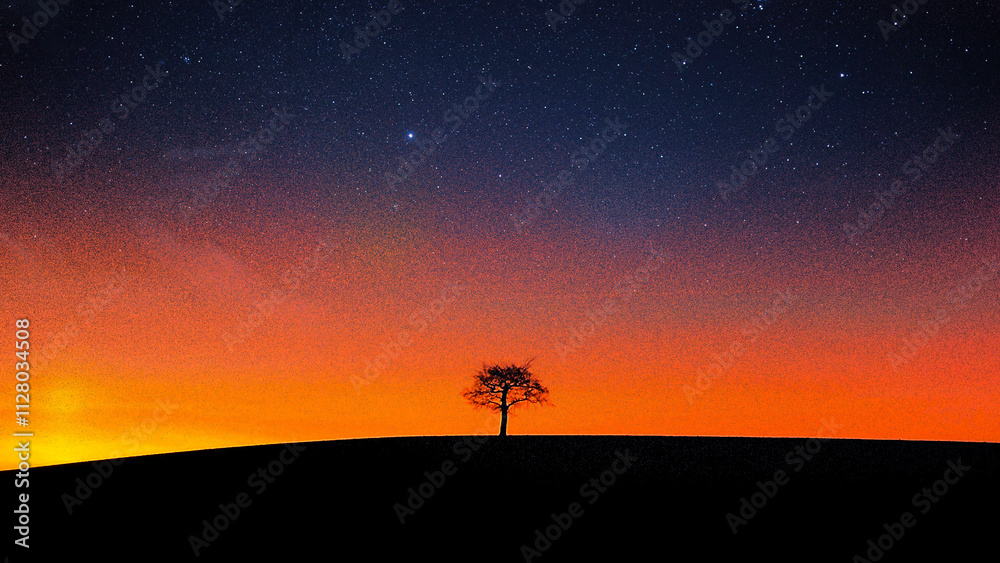 HD purple and orange gradient sky wallpaper with the night sky full of ...