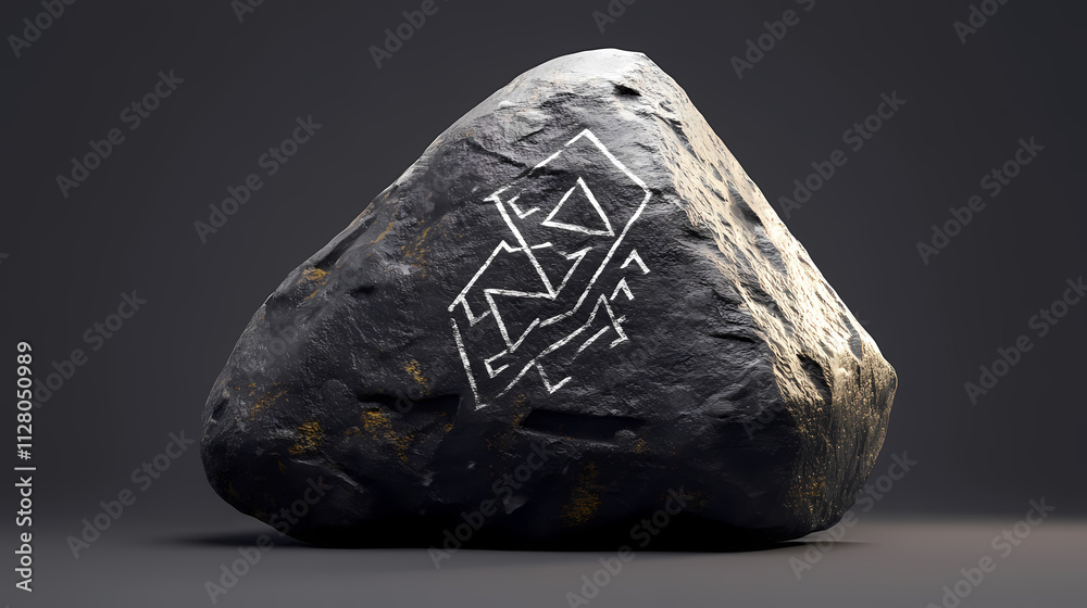Rune rock made by generative ai. Runestone. Illustration Stock ...