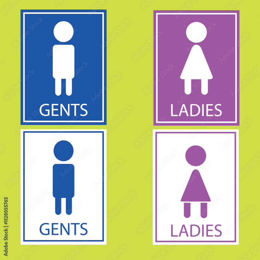 Toilet sign printable public signage symbol man woman wc simple ...