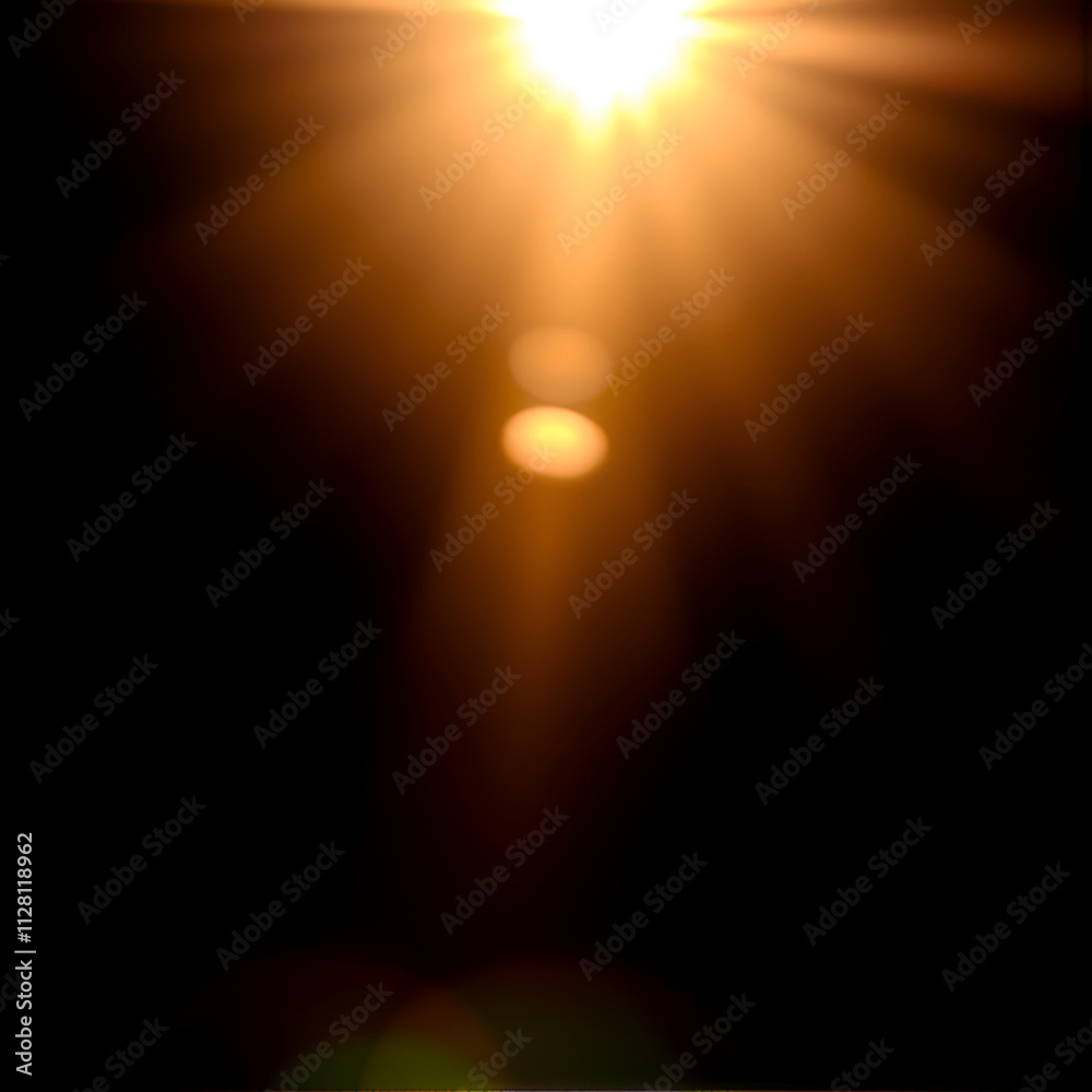 Flare light, effects sunlight, lens flare, light leaks, warm sun rays ...