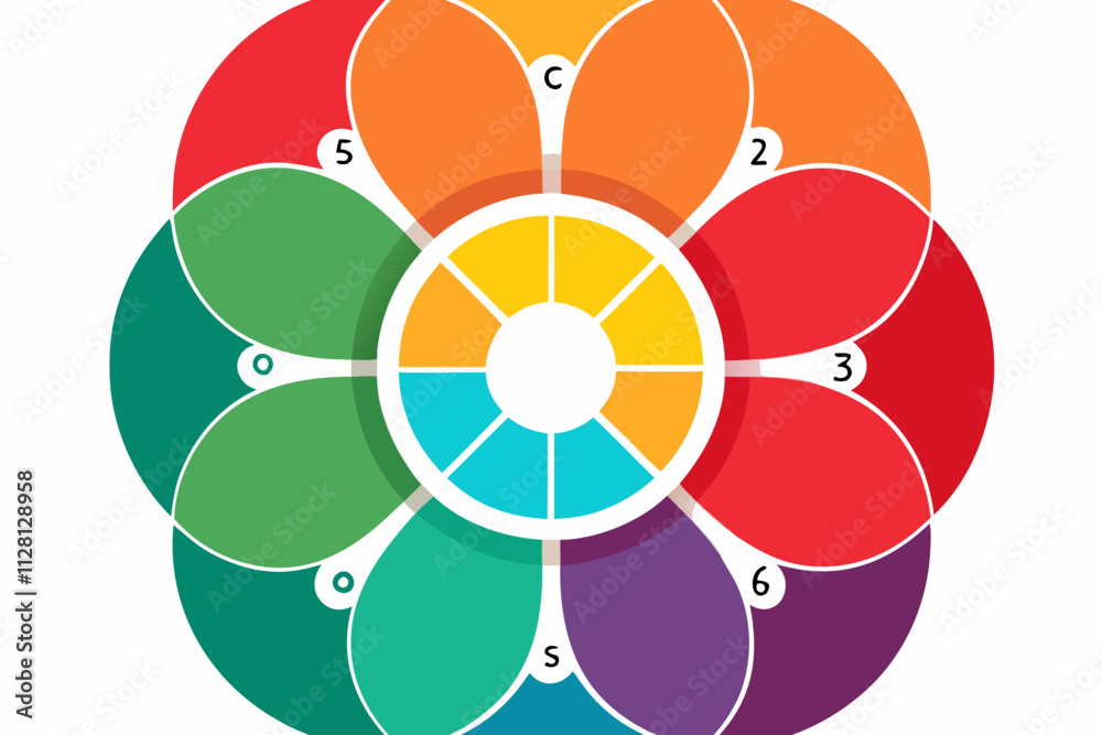 Set of Six Blank Circle Diagram Templates -1 2 3, 4, 5, and 6 Segments ...