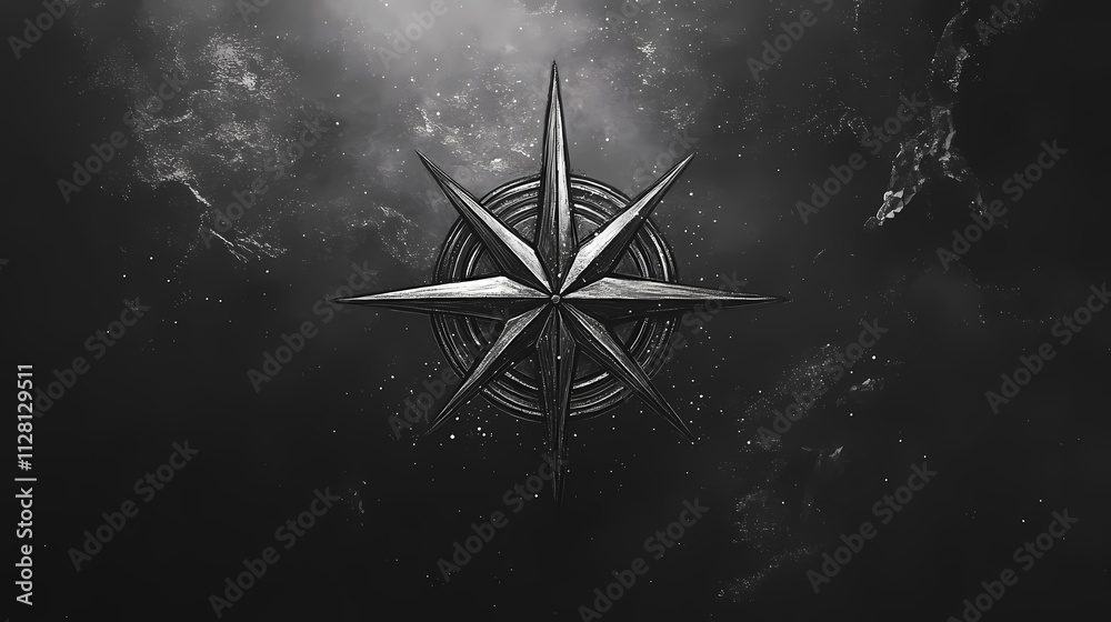 Basic compass rose (full transparent png - only black color). Nautical ...
