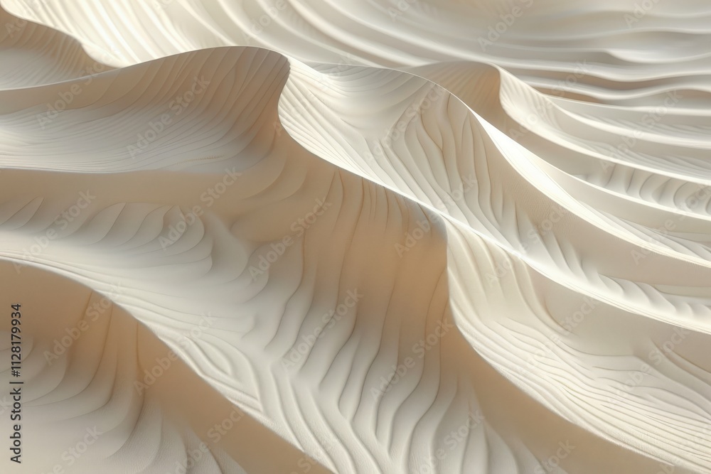 Abstract image of sand dunes with soft, flowing curves and textured ...