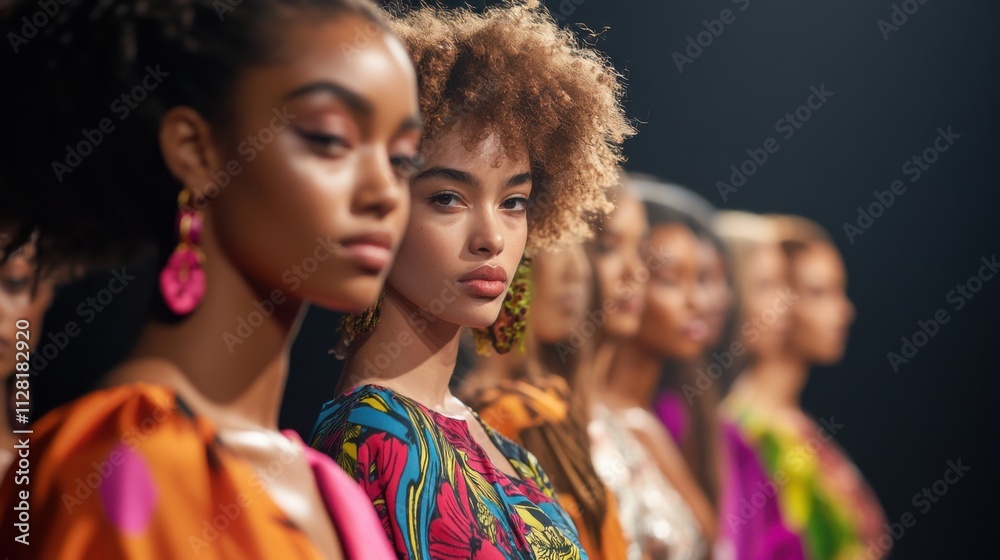 A fashion show featuring models of diverse ethnicities and body sizes ...