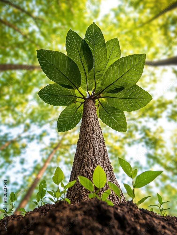 Servant leadership and well-being of team members concept. Tall tree ...
