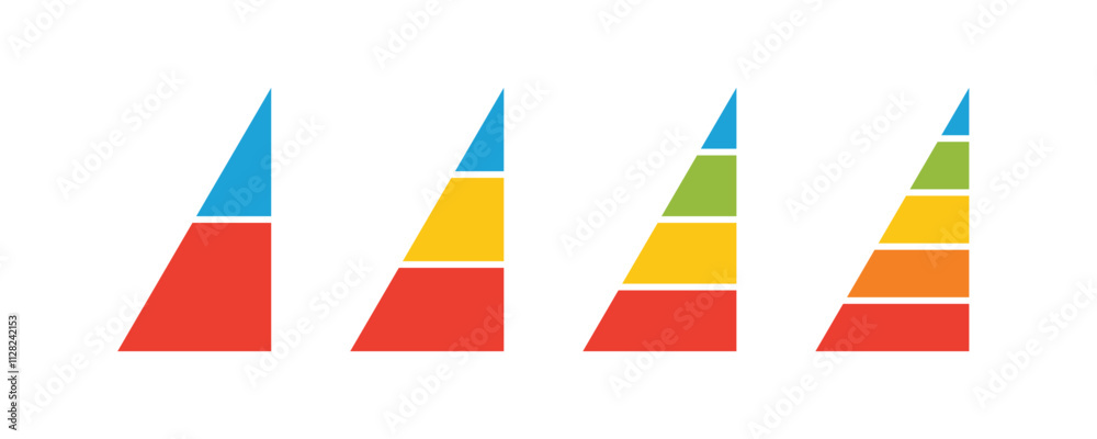 Levels of triangular pyramid. Half triangle pyramid chart. Maslow layer ... Levels of triangular pyramid. Half triangle pyramid chart. Maslow layer ...