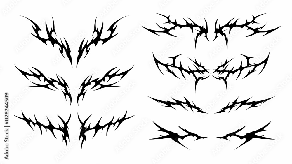 Neo Tribal Symmetry A Bold Bundle of Cyber Gothic Patterns and Abstract ...