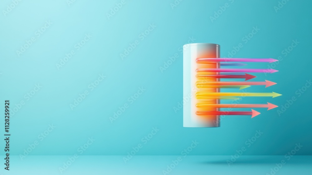 Heat transfer process visualized with vibrant colors illustrating ...