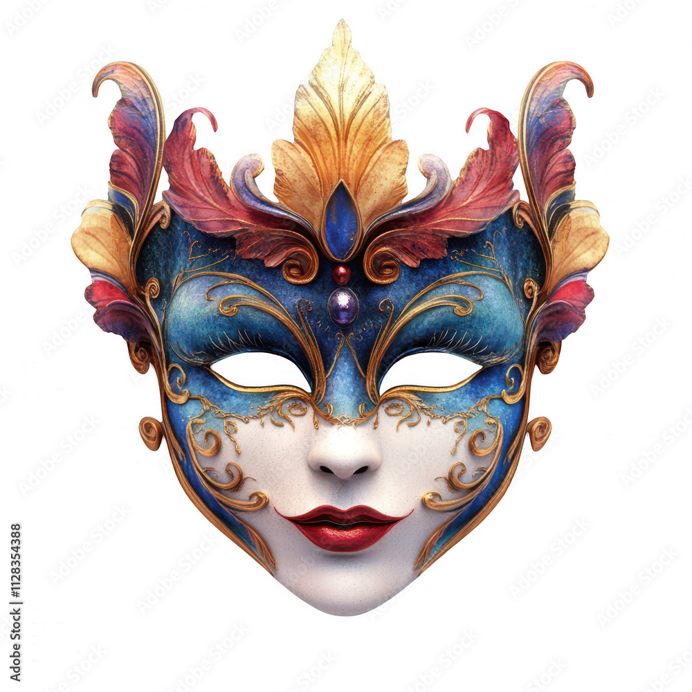 Realistic Colorful masquerade mask illustration, clipart on transparent ...