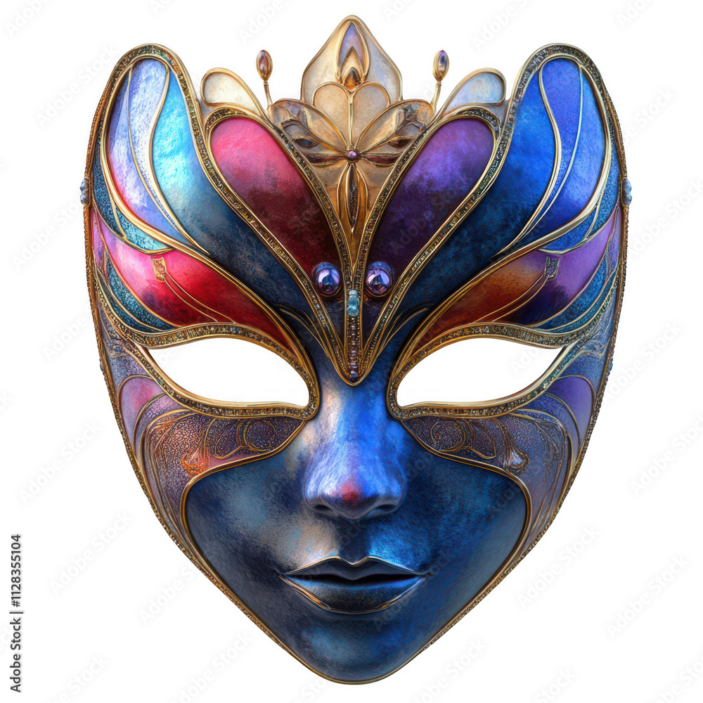 Realistic Colorful masquerade mask illustration, clipart on transparent ...