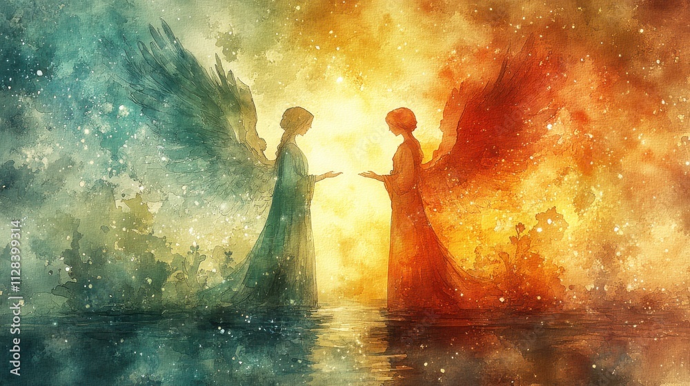 annunciation angel gabriel announcing to mary that she will conceive ...