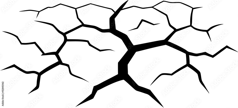 Dry cracked ground Surface crack sharp soil Broken glass effect ...