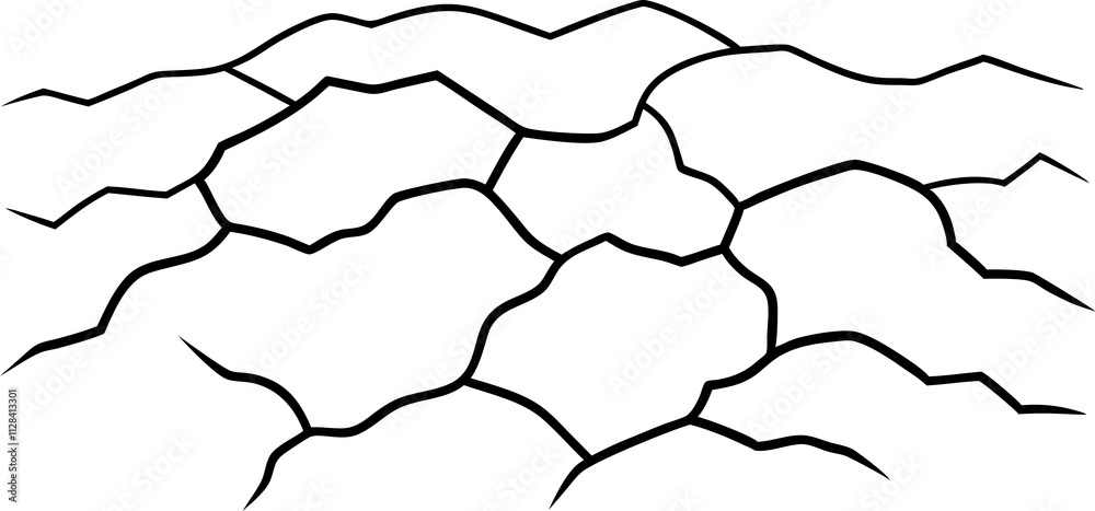Dry cracked ground Surface crack sharp soil Broken glass effect ...