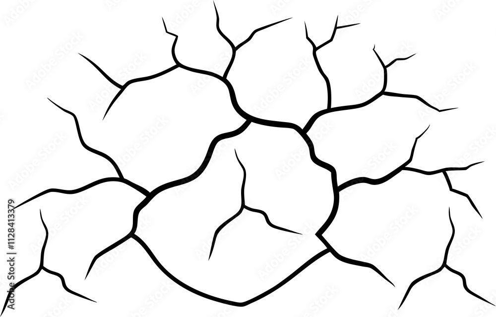 Dry cracked ground Surface crack sharp soil Broken glass effect ...