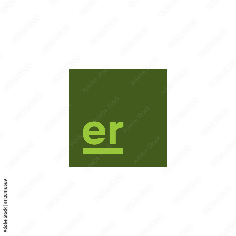 Letter ER square logo design editable victor brand identity image Stock ...