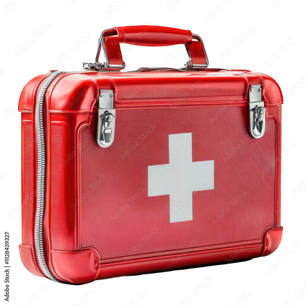 Red first aid kit box isolated on transparent background, PNG Cutout ...