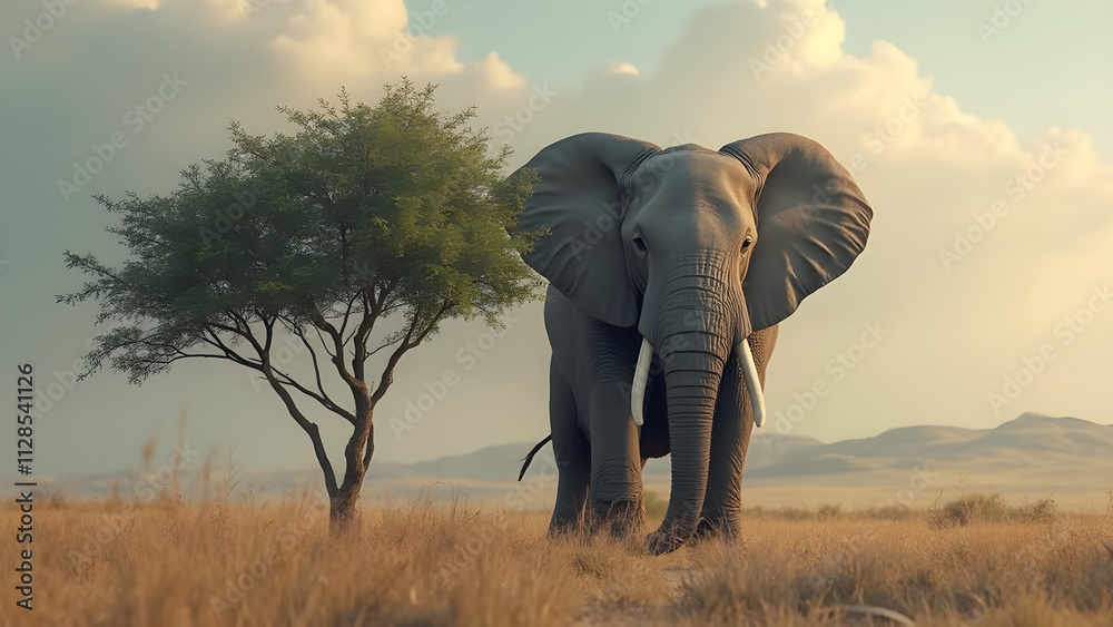"Elephant's Comical Camouflage: A Gigantic Creature Hiding Behind a ...