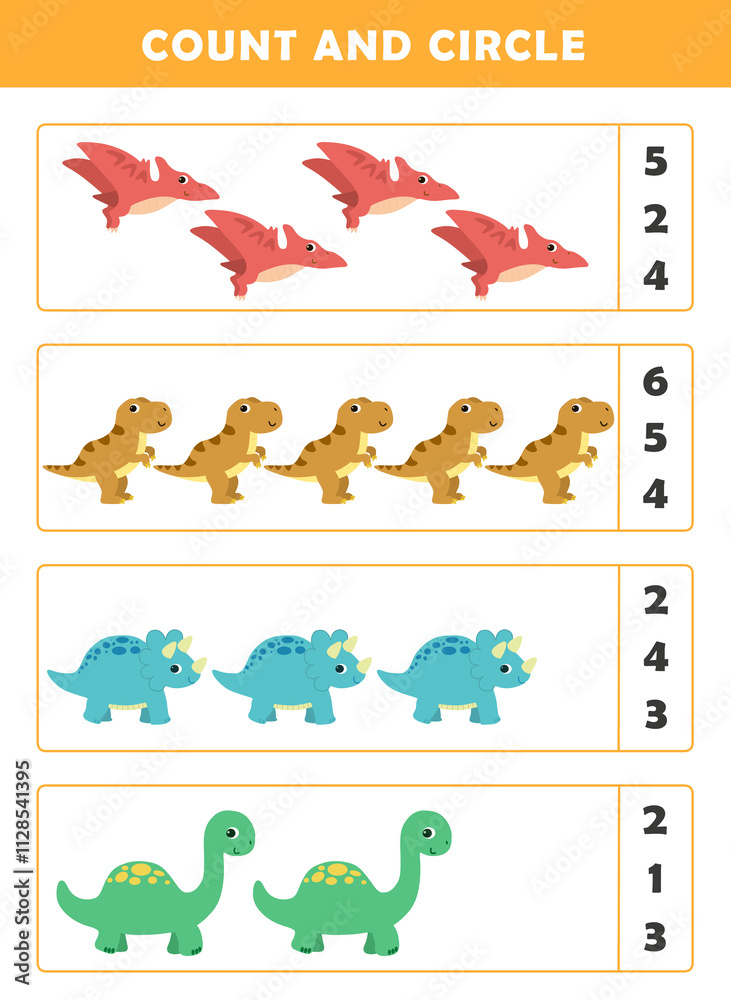 Count and circle the correct number. Counting educational children game ...