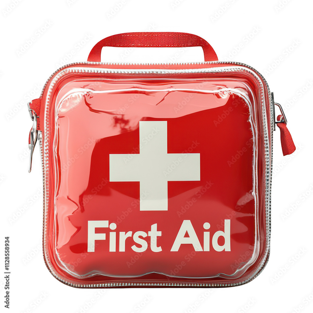 Red first aid kit box isolated on transparent background, PNG Cutout ...