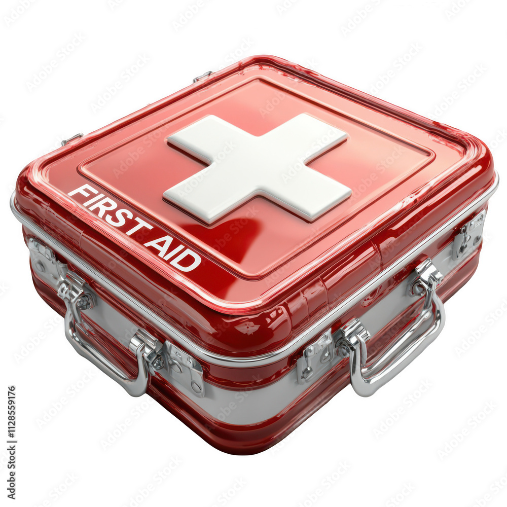 Red first aid kit box isolated on transparent background, PNG Cutout ...