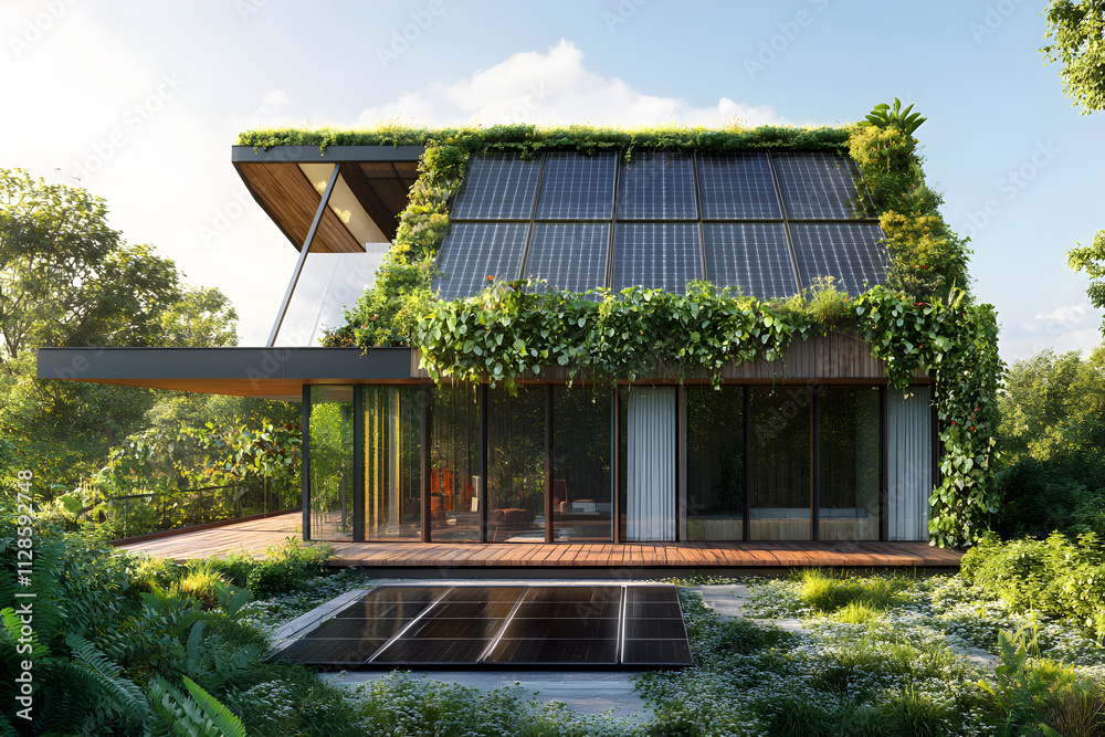 Sustainable Living: Innovative Eco-Friendly House Design Embracing Nature with Solar Panels ...