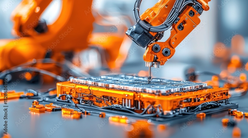 Robotic system stacking pouch cells into ev battery standards ...