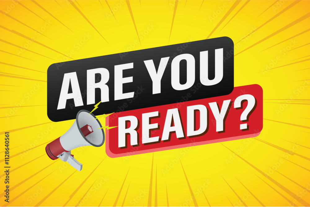 Are you ready word concept vector illustration and 3d style, landing ...