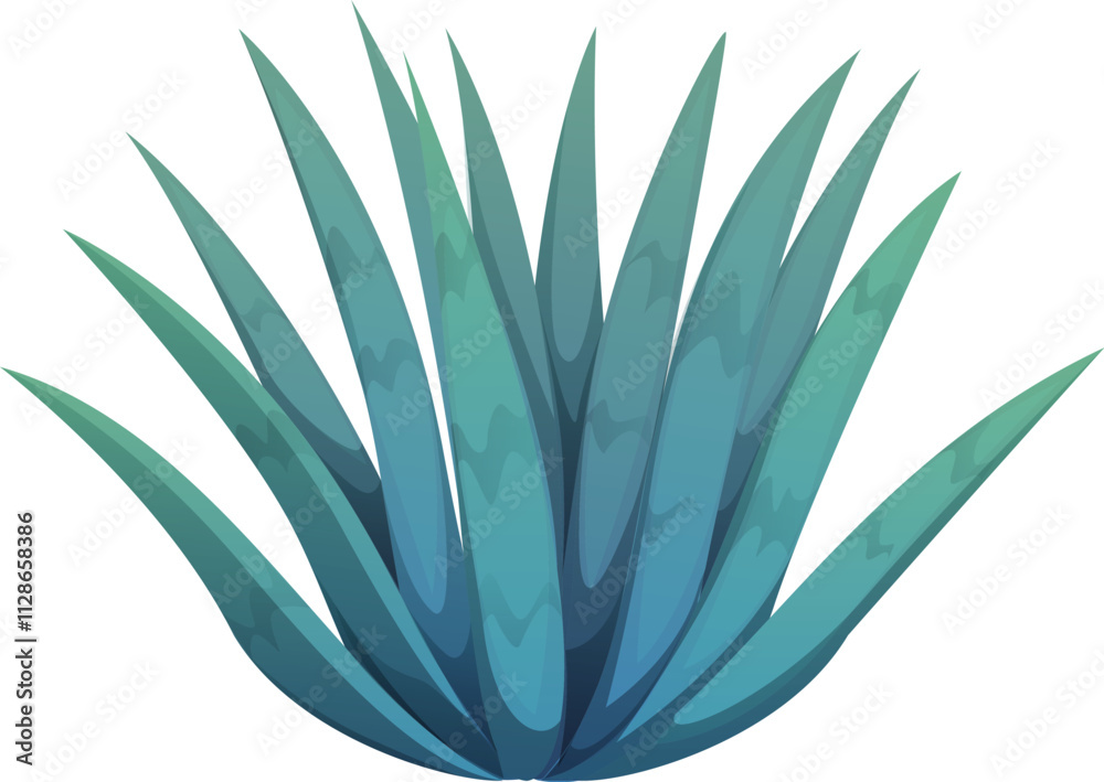 Cartoon blue agave plant, ingredient for tequila production, desert ...