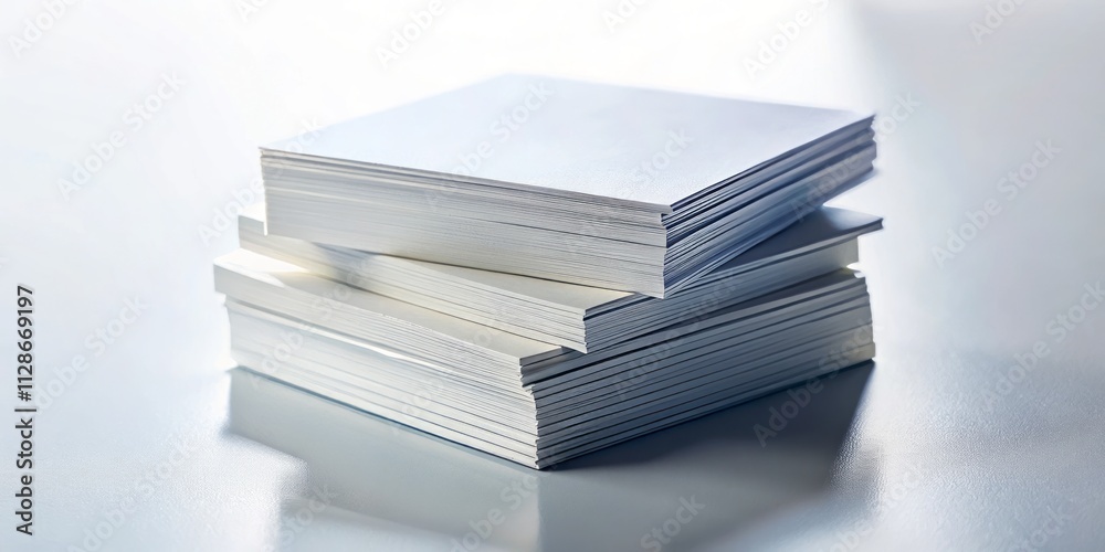 Tilt-Shift Stack of White Cards, Miniature Mockup, Isolated, High ...