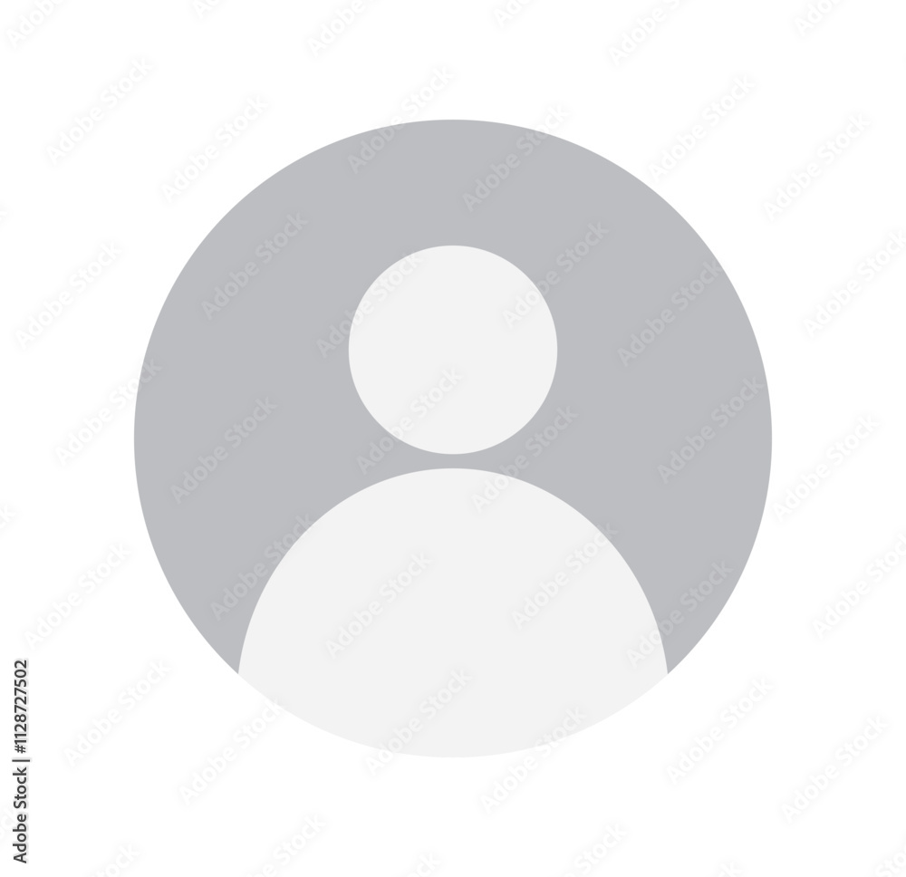 Vector flat illustration in grayscale. Avatar, user profile, person ...