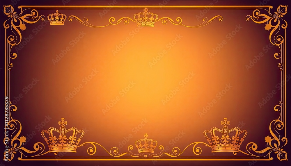 regal certificate design with crowns and royal motifs in luxurious gold ...