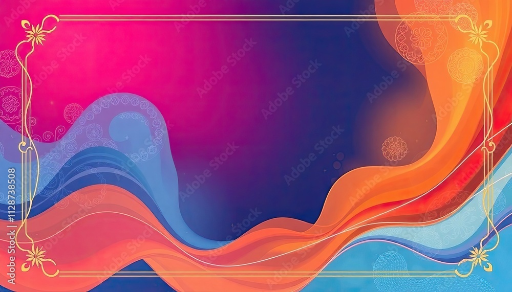 Certificate background with flowing watercolor gradients and elegant ...