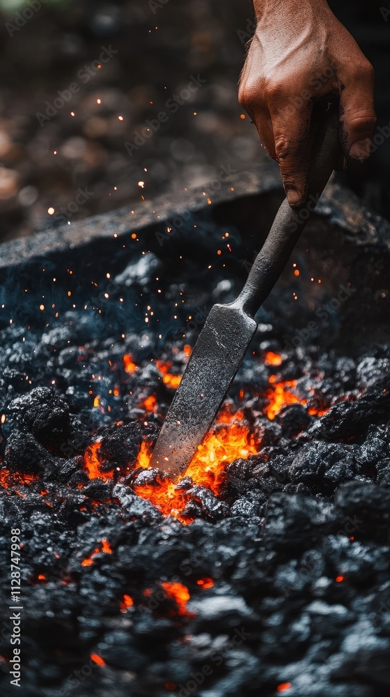 Blacksmith's Fire: Forging Tradition in Embers Stock Photo | Adobe Stock