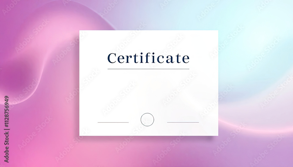 gradient certificate design with soft flowing colors and minimalist ...